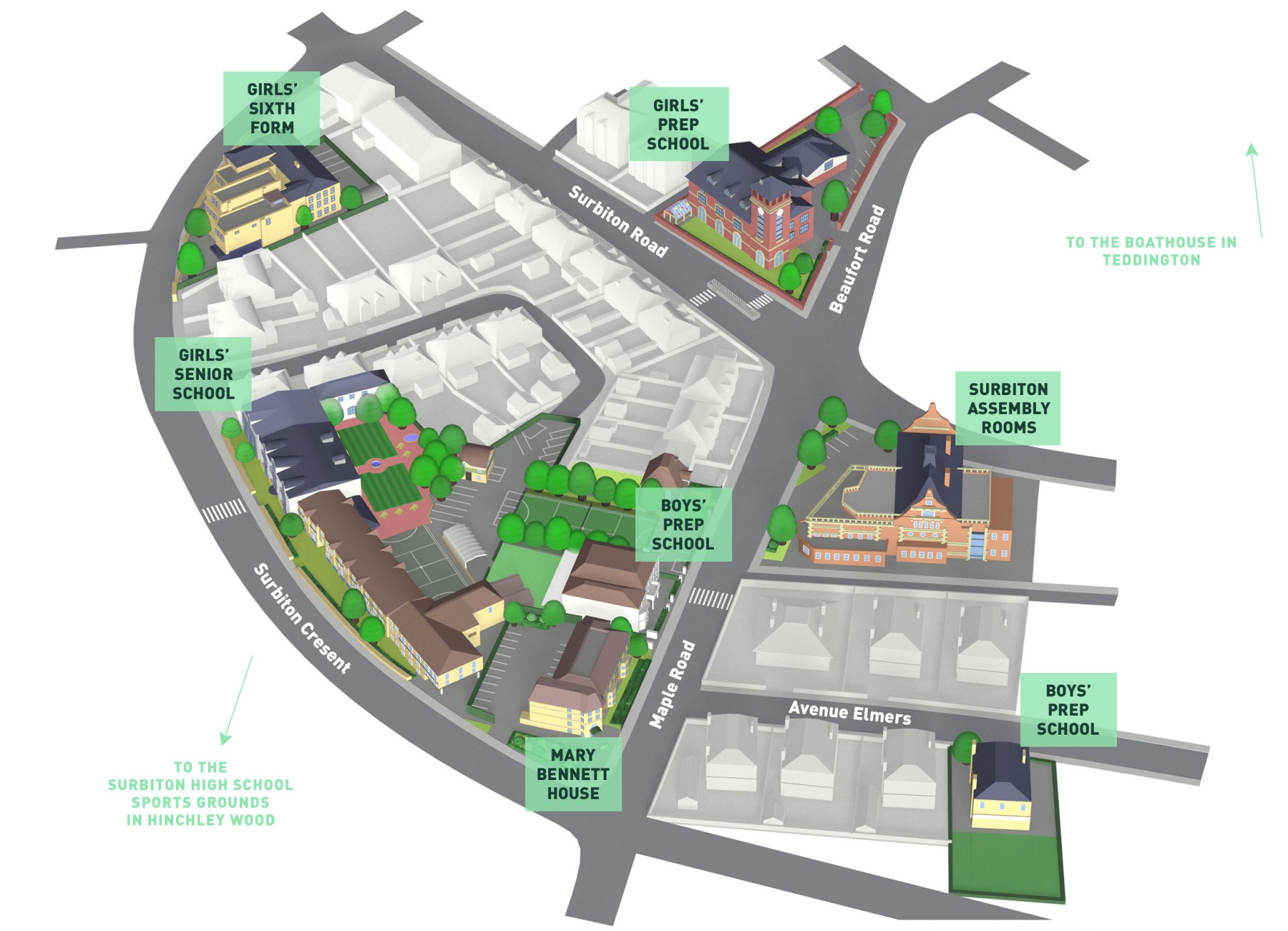 Interactive Map | Independent School Surrey | Surbiton High School
